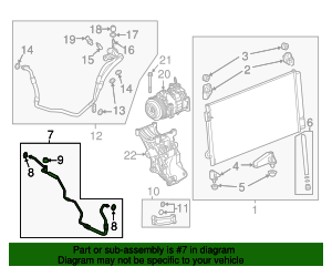 2017-2019 GM Air Conditioning Refrigerant Liquid Hose 23386909 GM ...