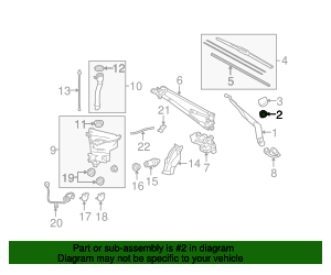 2002-2025 Toyota Wiper Arm Nut 90182-A0017 | Toyota Parts Center