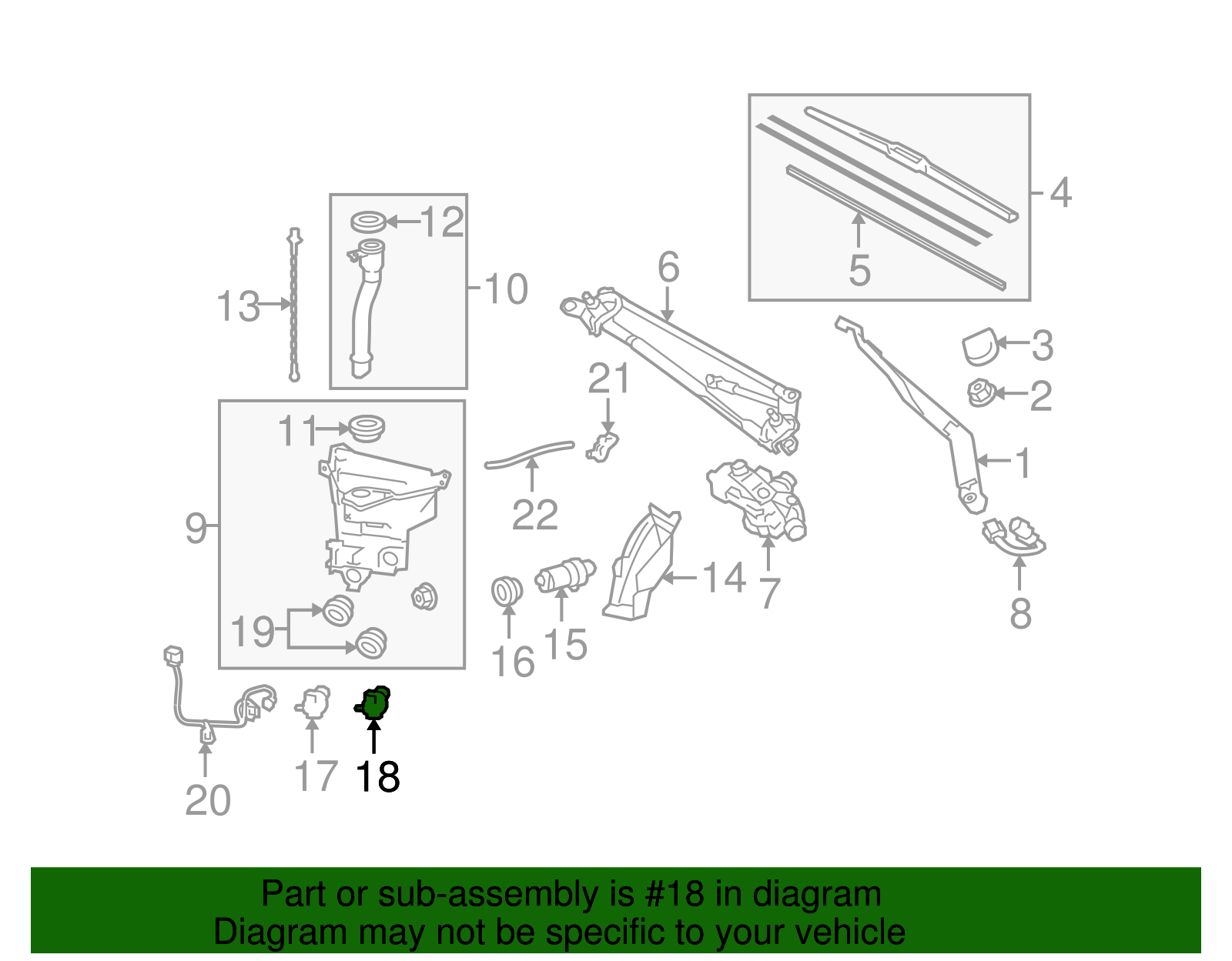 85330-60180 - Back Glass Washer Pump - 2003-2020 Toyota | Nucar Toyota ...
