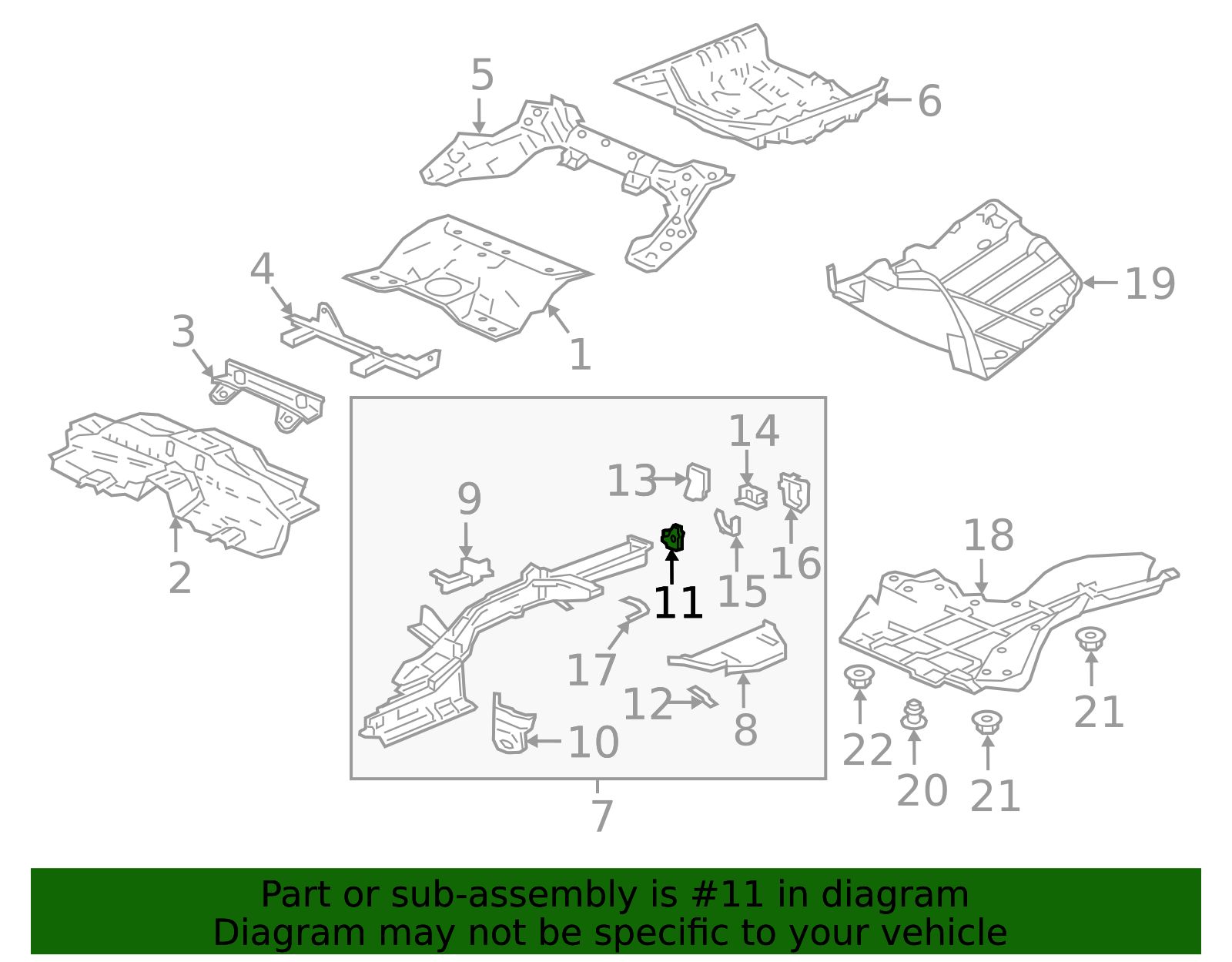 65639-TVA-A00ZZ - Bulkhead R Rear Frame - 2018-2020 Honda Accord ...