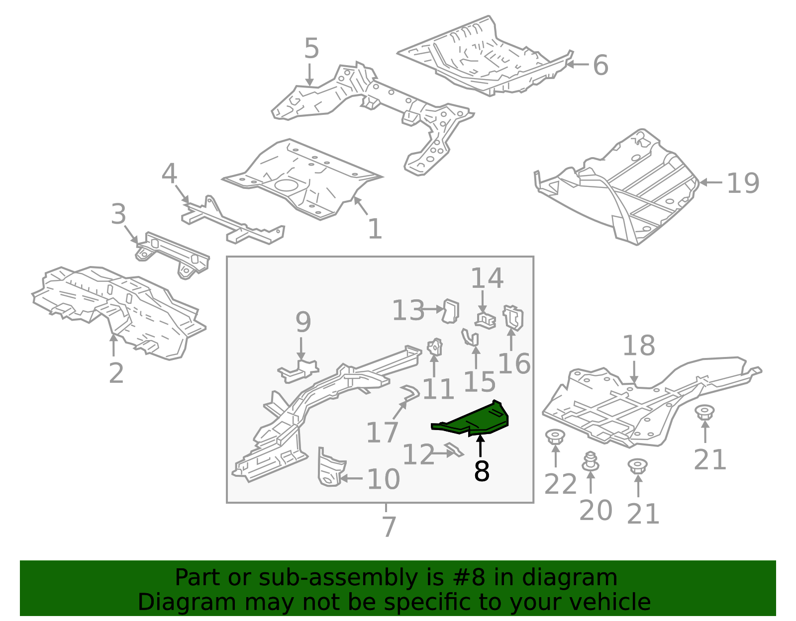 65665-TVA-A00ZZ - 2018-2025 Honda Accord - Stiffener B L Rear Floor ...