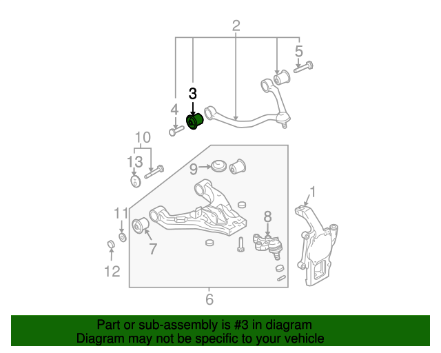 2003-2004 Kia Sorento Upper Control Arm Bushing 54480-3E001 ...