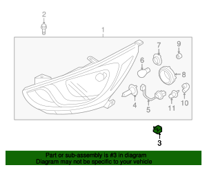 Genuine Headlamp Assembly Clip for 2012-2023 Hyundai | Part# 92173 ...