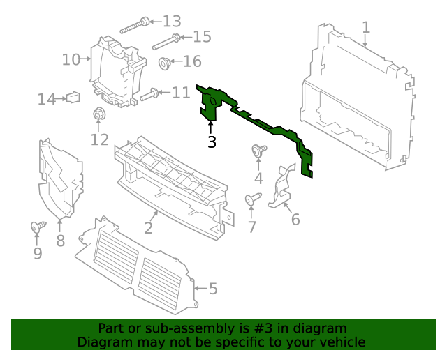 LR098605 - Radiator Support Air Deflector 2018-2022 Land Rover Range ...