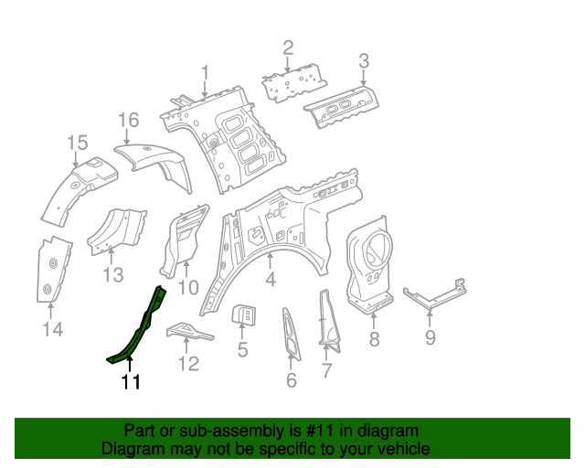2015-2020 GM Passenger Side Body Lock Pillar Lower Reinforcement ...