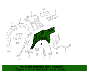 2015-2020 GM Driver Side Quarter Inner Panel 22958200 GM ...