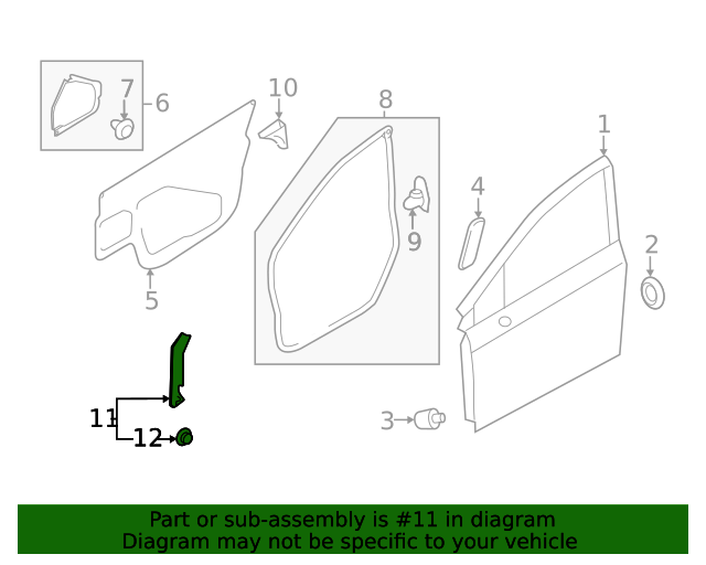 2017-2024 Subaru Door Weather-Strip Cover 63563FL210 | Subaru Parts Store