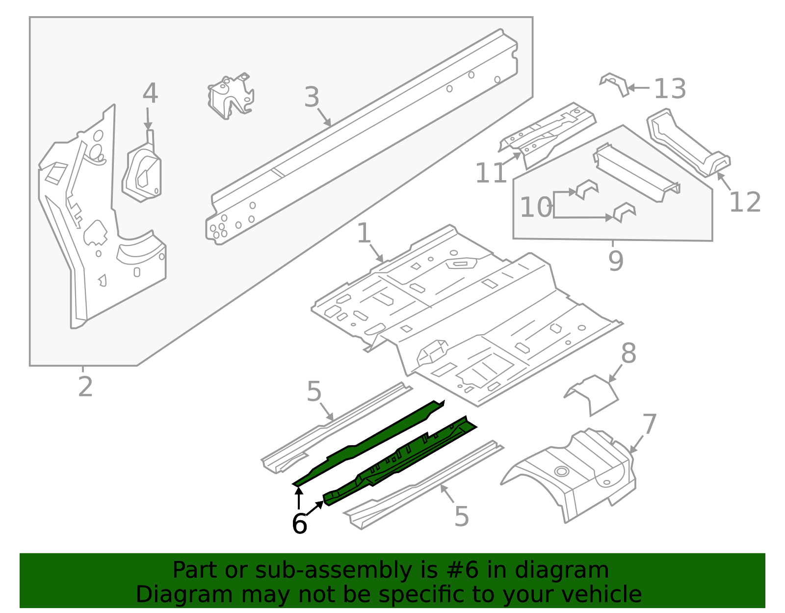2021-2024 Ford | Rail Reinforced | LX6Z-5810062-D | Walls' Ford Parts