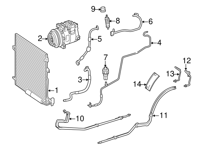 251-830-08-15 - AC Hoses 2006-2012 Mercedes-Benz | MB Parts Express