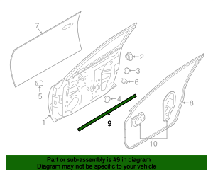 2016-2023 Nissan Maxima Lower Weather-Strip 80839-4RA0B | Nissan Parts ...