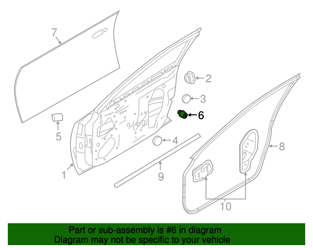 2015-2020 Nissan Door Shell Bumper 80872-ZX01A | TascaParts.com