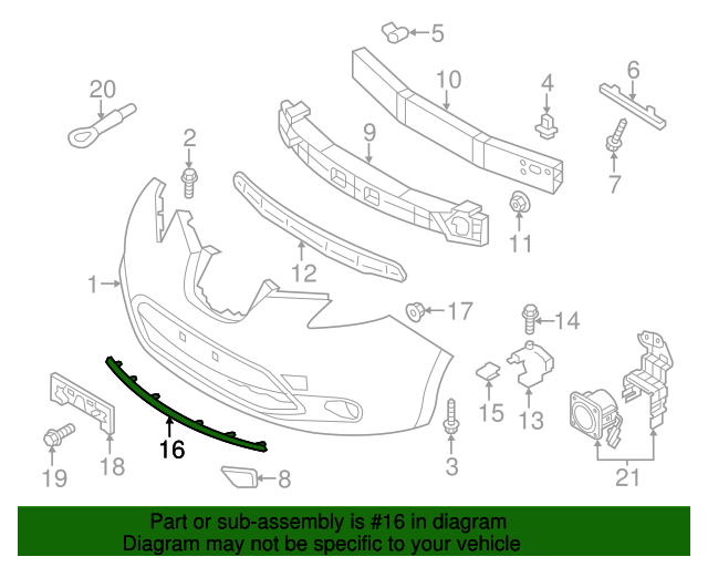 2011-2012 Nissan LEAF Molding 62084-3NA0A | TascaParts.com