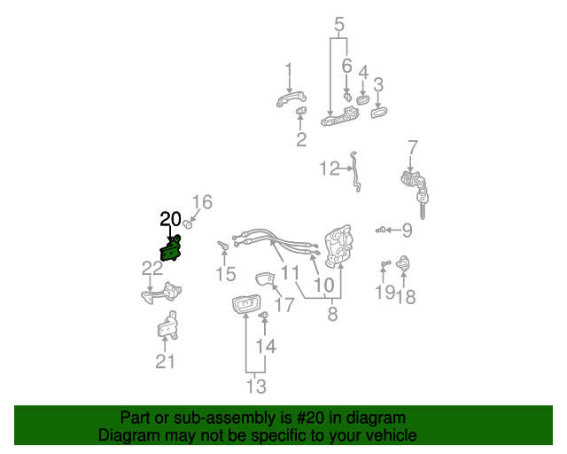 2002-2012 Toyota Upper Hinge 68720-AA020 | Toyota Parts Center