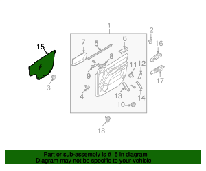 82180-3E000 - Water Deflector 2003-2009 Kia Sorento | Kia.Parts Store