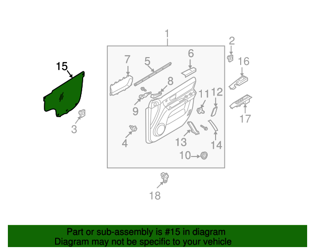 82180-3E000 - Water Deflector 2003-2009 Kia Sorento | Kia.Parts Store