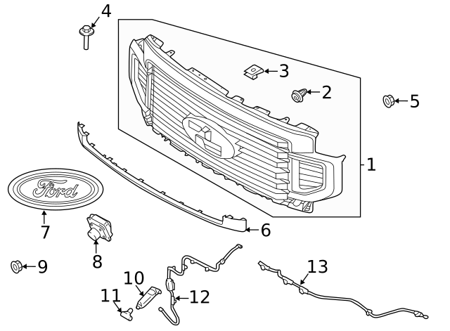 LC3Z-8200-CB - Lower Molding 2020 Ford | Ford OEM Parts Direct