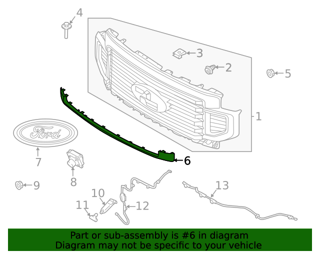 LC3Z-8200-CB - Lower Molding 2020 Ford | Ford OEM Parts Direct