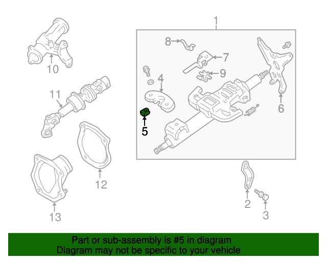 1997-2003 Toyota Column Assembly Retainer 45279-06010 | Toyota Parts Center