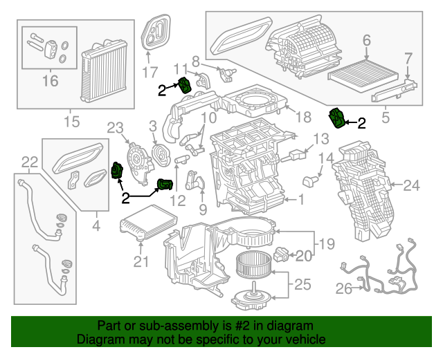 2017-2024 GM Heating and Air Conditioning Panel Mode Door Actuator ...