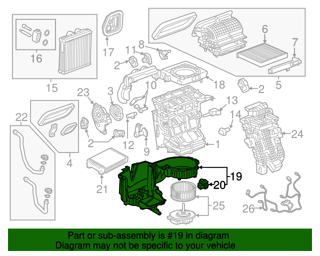 2017-2024 GM Blower Lower Case 84567417 GM | GMPartsDirect.com