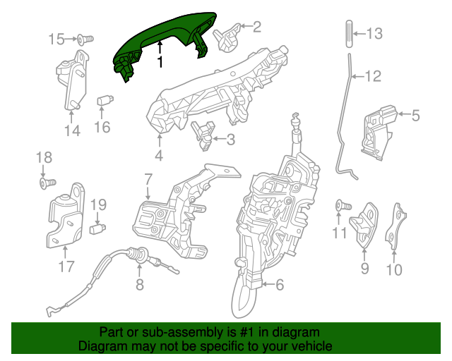 099-760-15-59-9988 - Handle, Outside 2016-2019 Mercedes-Benz | Mercedes ...