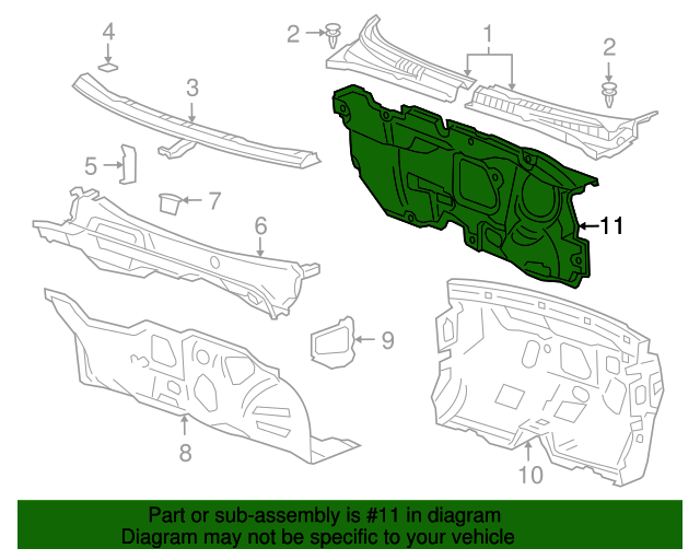 2011-2016 Chevrolet Dash Panel Outer Insulator 23424741 | TascaParts.com