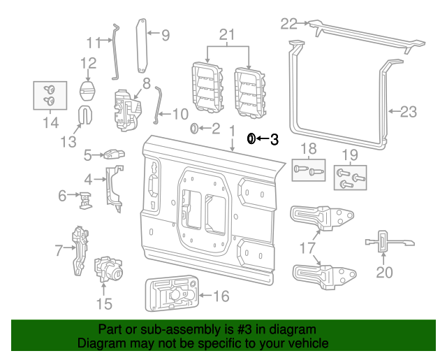 2018-2020 Jeep Wrangler Tail Gate Plug 4440294 | TascaParts.com