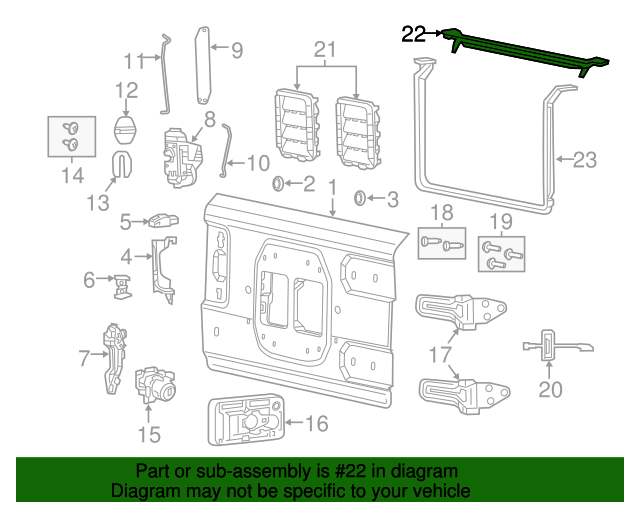 2018-2020 Jeep Wrangler Cross Bar 68251538AE | TascaParts.com