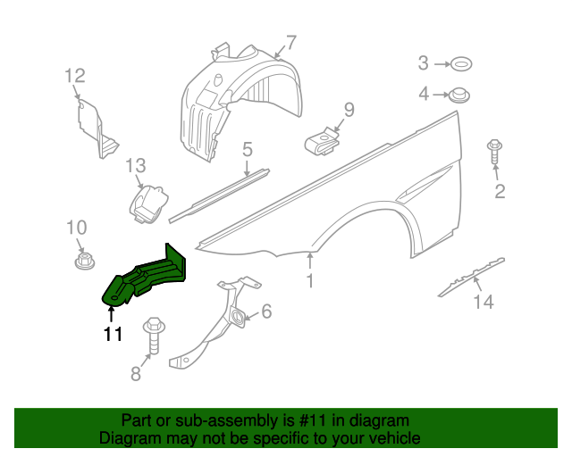 51717140964 - 2004-2010 BMW Front Bracket (51-71-7-140-964) | BMW of ...