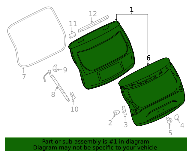 2020-2024 Nissan Murano Lift Gate 90100-5AA6B | My Nissan Part
