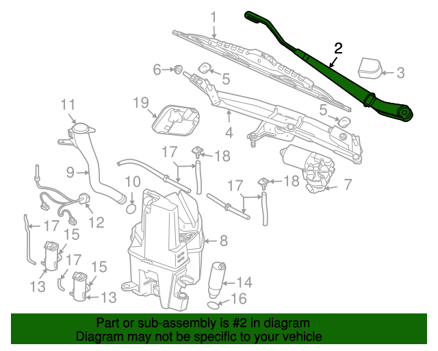 2005-2014 Volvo XC90 Wiper Arm 30753817 | TascaParts.com