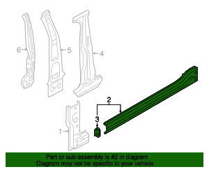 2015-2021 Volkswagen Inner Rocker 5G4-809-378-F | VW Direct Parts