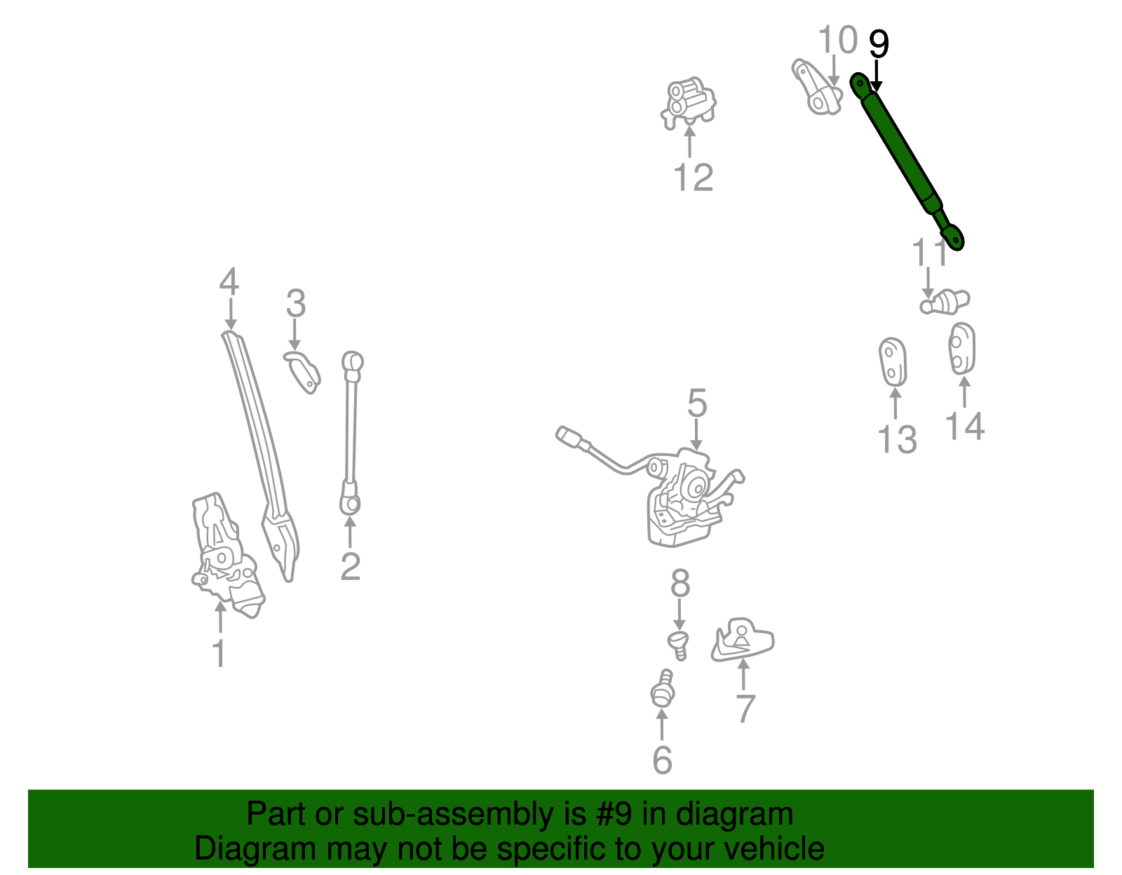 2004-2010 Toyota Sienna Hatch Lift Support (Left, Right) 68905-AE015 ...