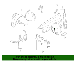 803-955-637 - Lower Molding Washer 1994-2003 Audi | Audi OEM Parts