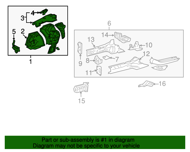 53701-30A61 - Fender Apron Assembly 2006-2011 Lexus | AutoNationParts.com