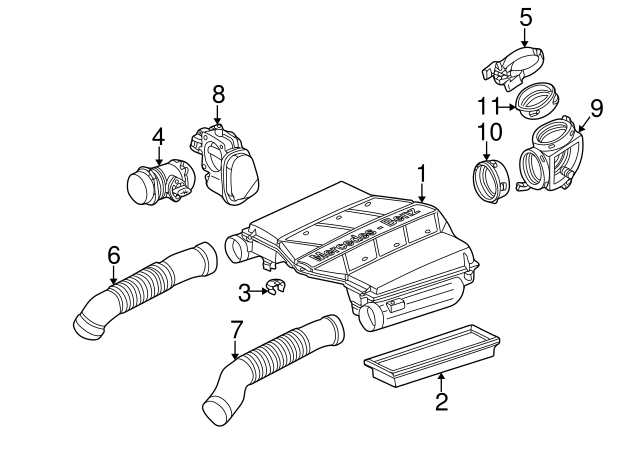 1999-2008 Mercedes-Benz Air Filter Housing 112-090-11-01 ...