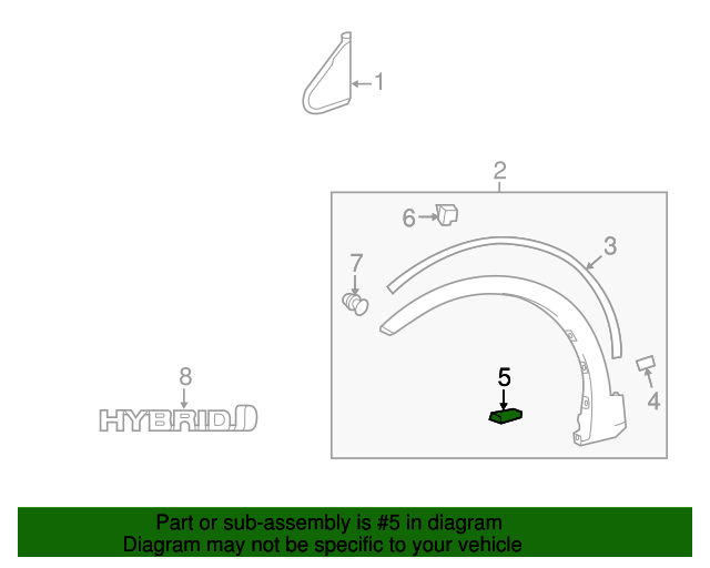 53851-0R050 - Wheel Opening Molding Pad - 2013-2018 Toyota RAV4 | OEM ...