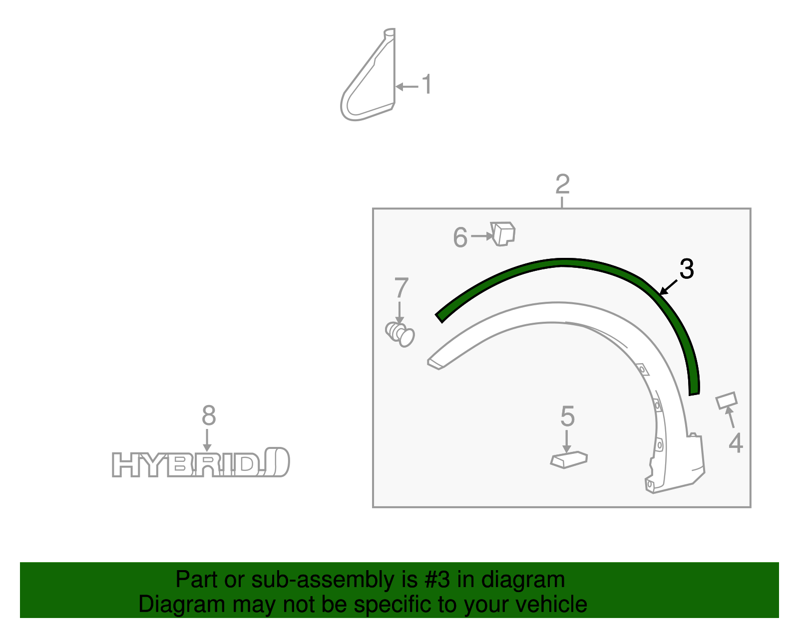 2016-2018 Toyota RAV4 Wheel Opening Molding Pad 53853-0R020 | OEM Parts ...