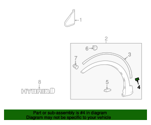 53855-0R020 - Wheel Opening Molding Pad 2016-2018 Toyota RAV4 | Group 1 ...