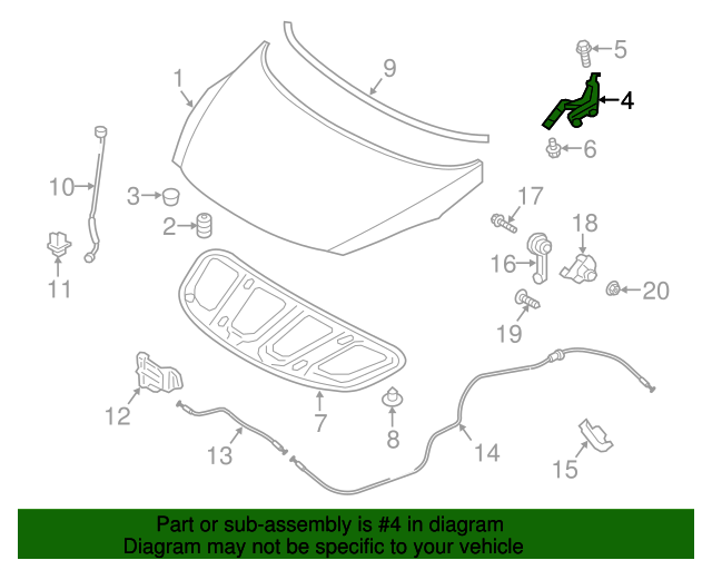 2013-2017 Hyundai Elantra GT Hinge 79110-A5000 | QuirkParts