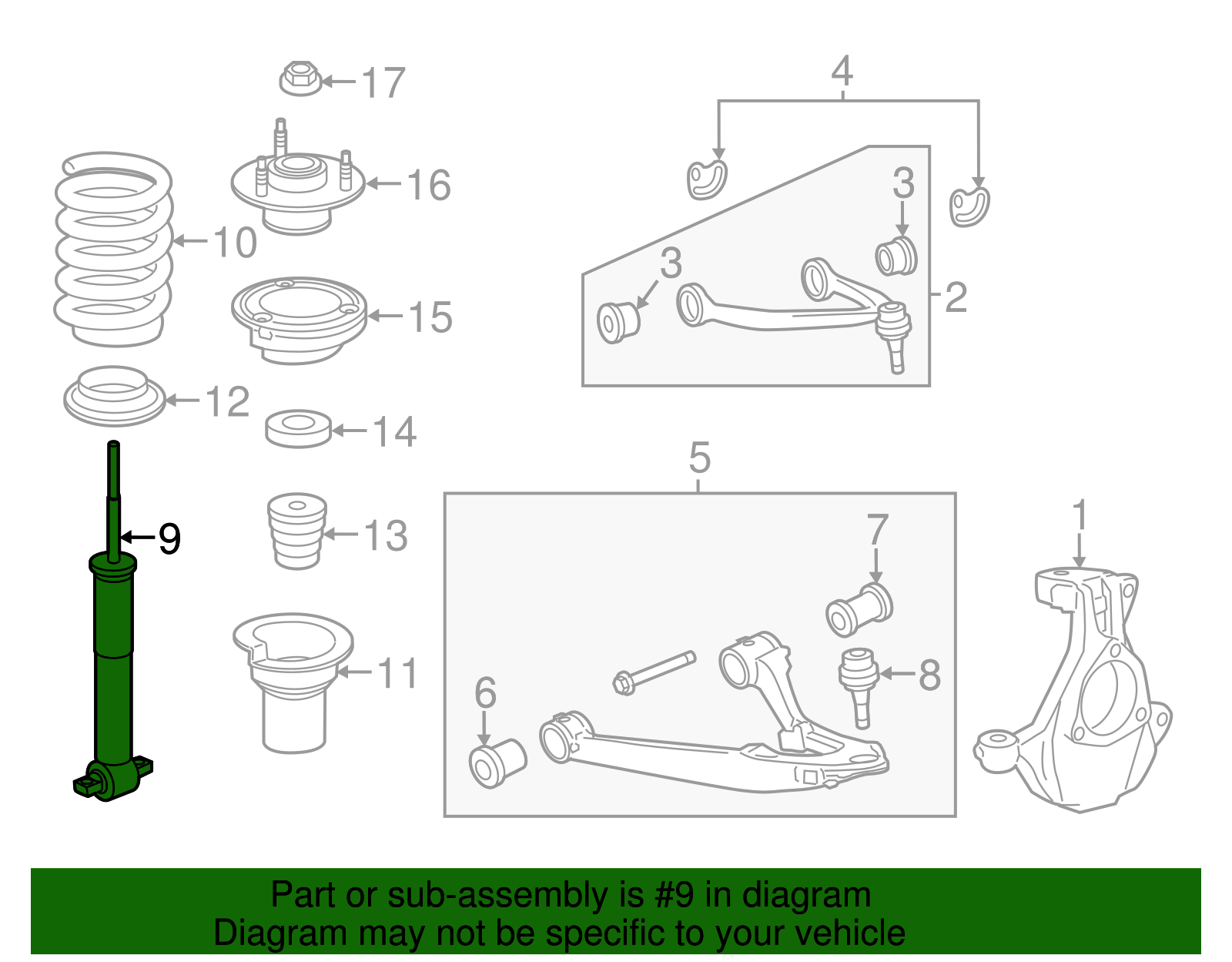 2014-2018 GM Premium Monotube Front Shock Absorber 23130122 ...