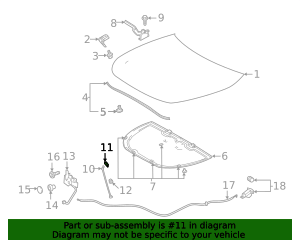 2000-2023 Toyota Hood Prop Rod Grommet 90480-15025 | Toyota Parts Center