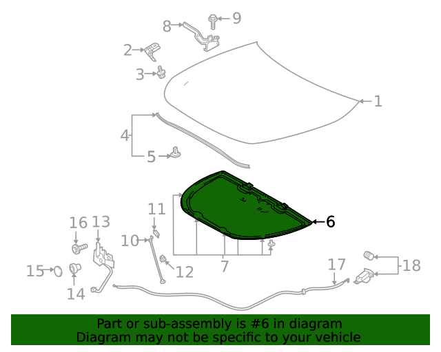 53341-0E120 - Hood Insulation Pad - 2020-2023 Toyota Highlander | OEM ...