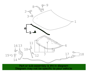 53381-0E100 - Seal To Hood - 2020-2023 Toyota Highlander | OEM Genuine ...