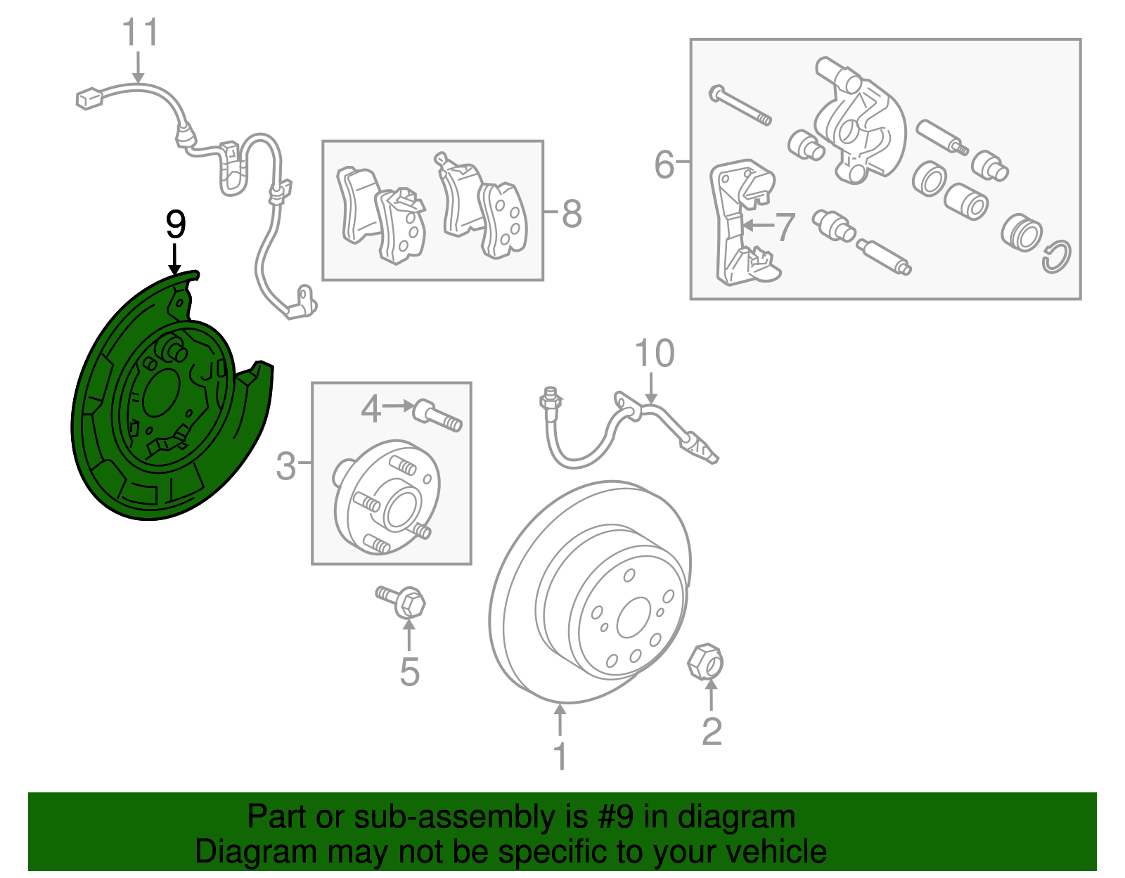 46504-48030 - Backing Plate 2008-2013 Toyota Highlander | Brantford ...