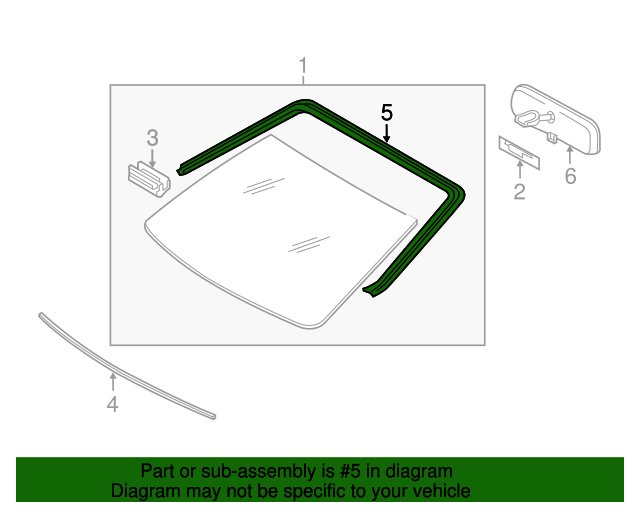 56121-74010 - Weatherstrip Windshield - 2012-2015 Scion iQ | Conicelli ...