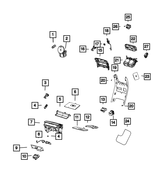 2022-2023 Jeep Grand Cherokee Console End Cap 6PT18TX7AA | QuirkParts