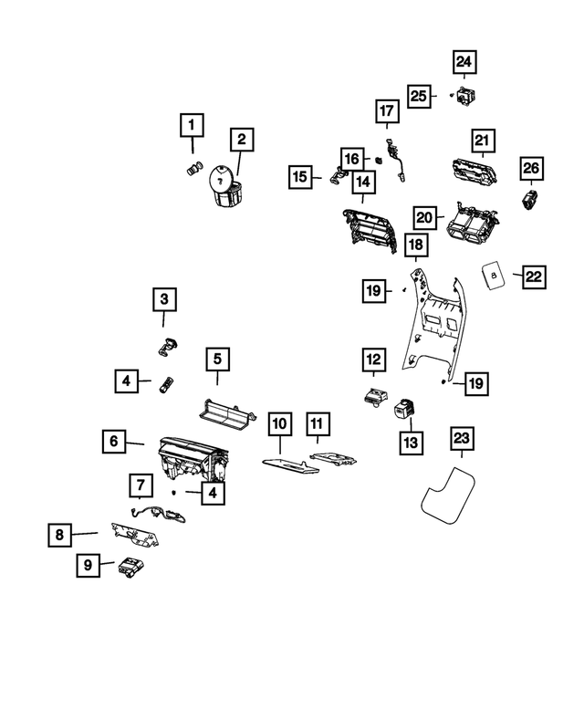 2022-2023 Jeep Grand Cherokee Console End Cap 6PT15TX7AA | Mopar Estores