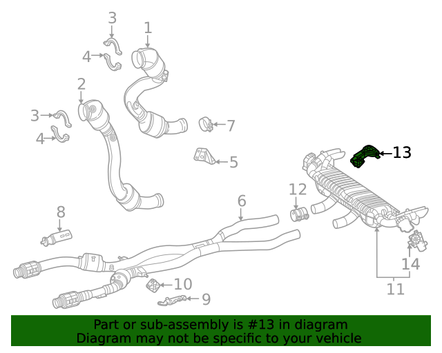 167-491-17-00 - Exhaust System Hanger Bracket 2018-2023 Mercedes-Benz ...