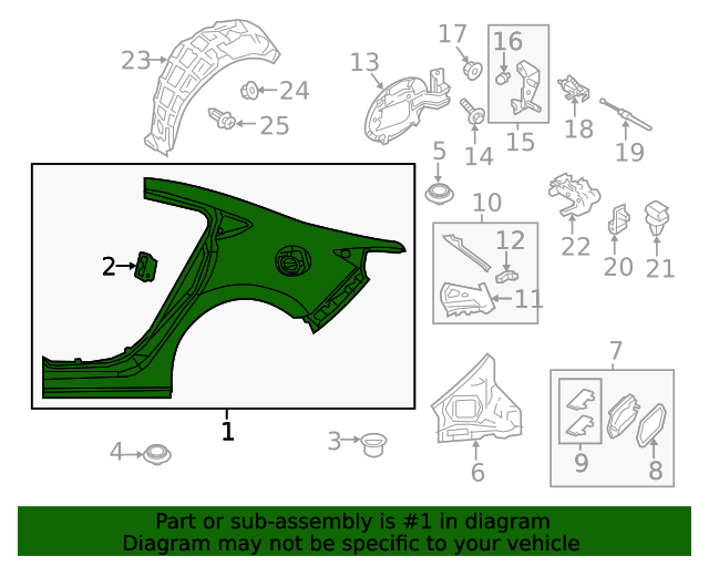 2018-2021 Mazda 6 Quarter Panel GSY7-70-41X | QuirkParts